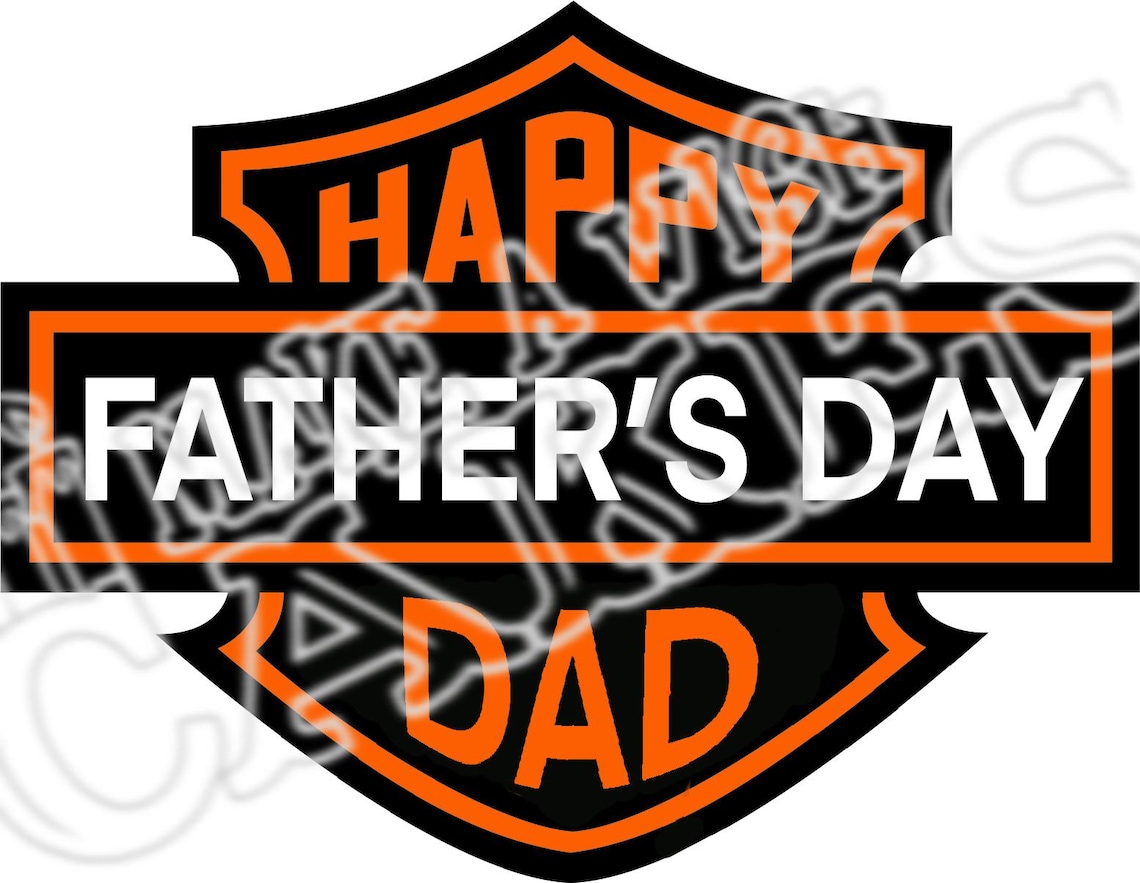 Harley Davidson Inspired Happy Father's Day Printable Art - Digital ...