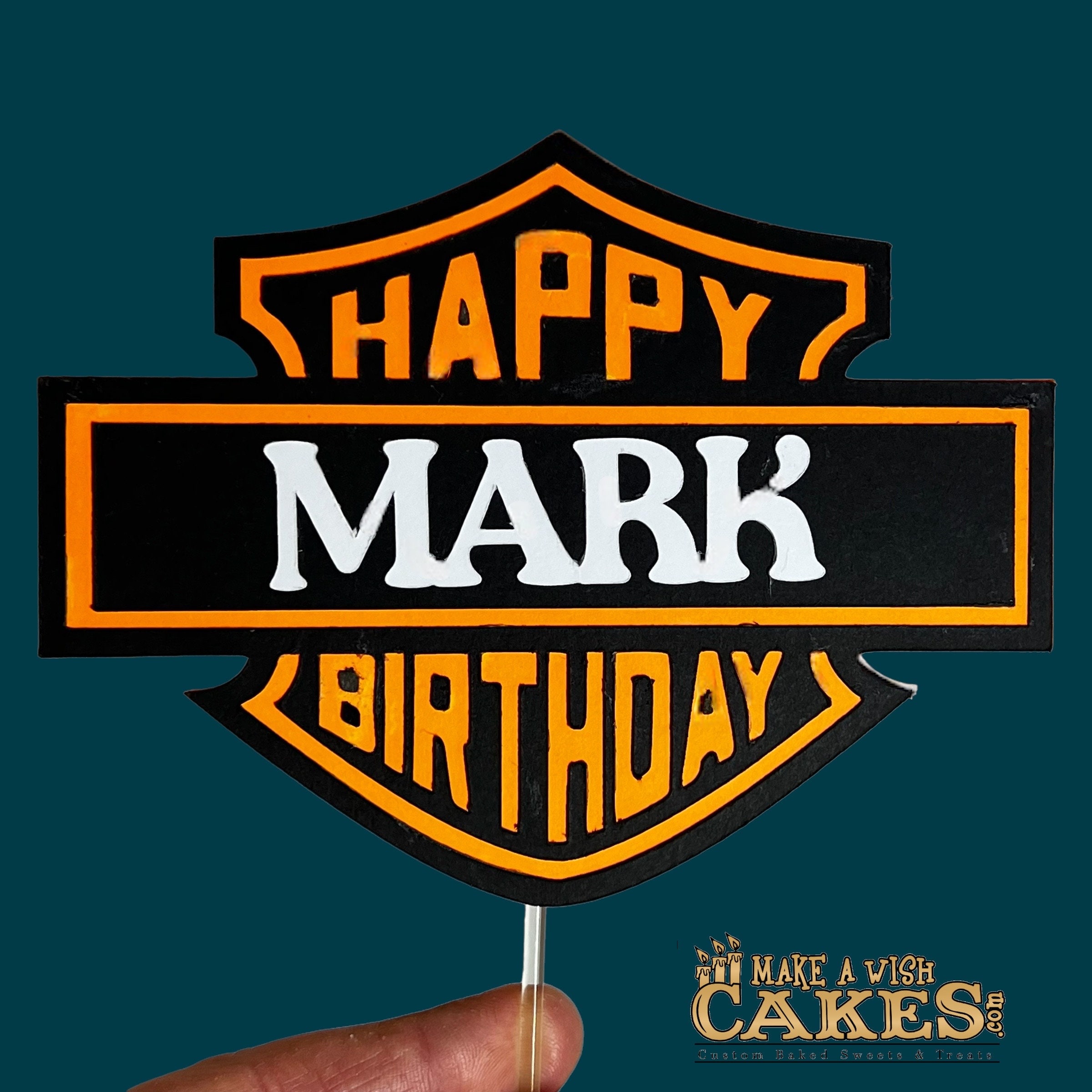 Customizable Harley Davidson Cake & Cupcake Topper - Topper and 6 ...