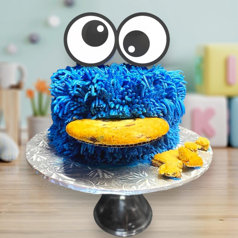 Cookie Monster Smash Cake Kit - DIY Birthday Cake Decoration - Etsy