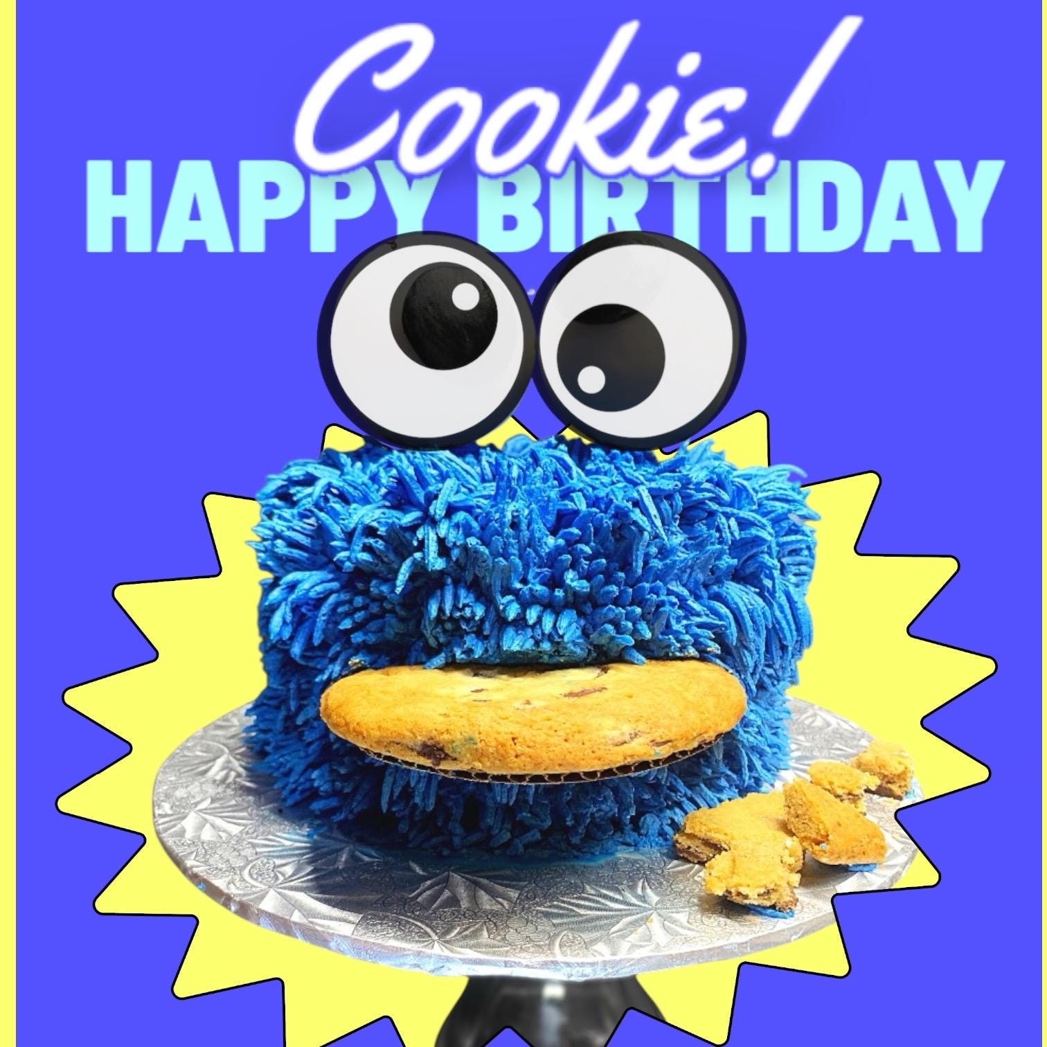 Cookie Monster Smash Cake Kit - DIY Birthday Cake Decoration - Etsy