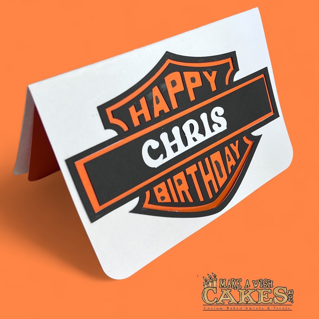 Customizable Harley Davidson Birthday Card - Etsy