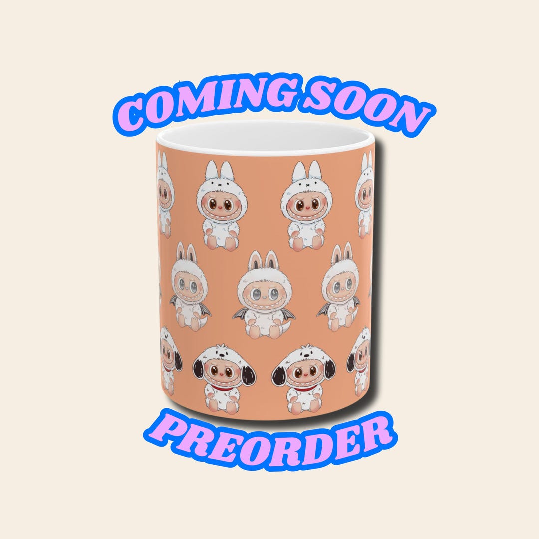 Labubu, Miffy, Snoopy Cup, Hand Drawn Art, Coffee Cup, 11oz, Gift Idea ...