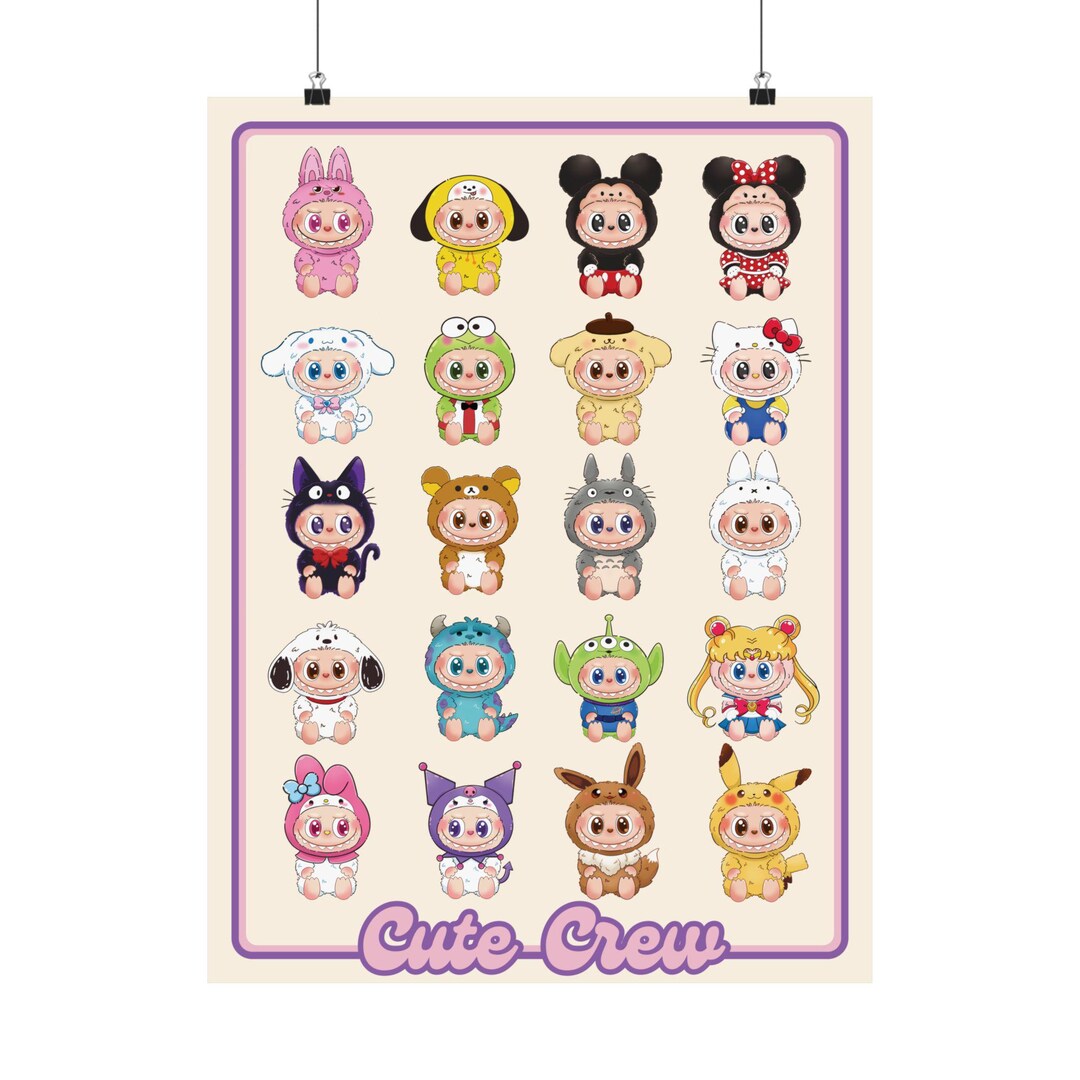 Cute Monster Poster, Hand Drawn Art, 18x24, Aesthetic Wall Decor, Anime ...