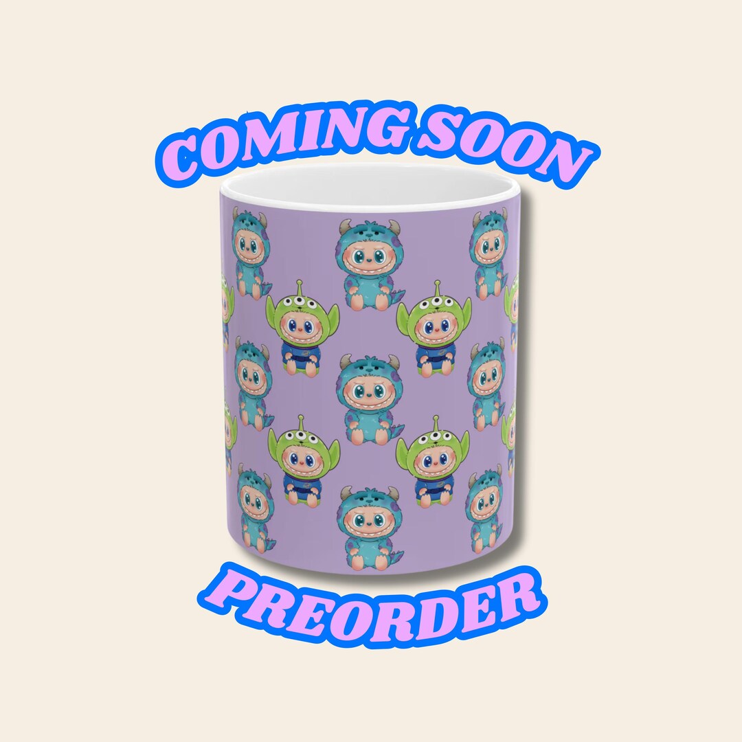 Cute Pixar Mug, Sully, Alien, Labubu, Hand Drawn Art, Coffee Cup, 11oz ...