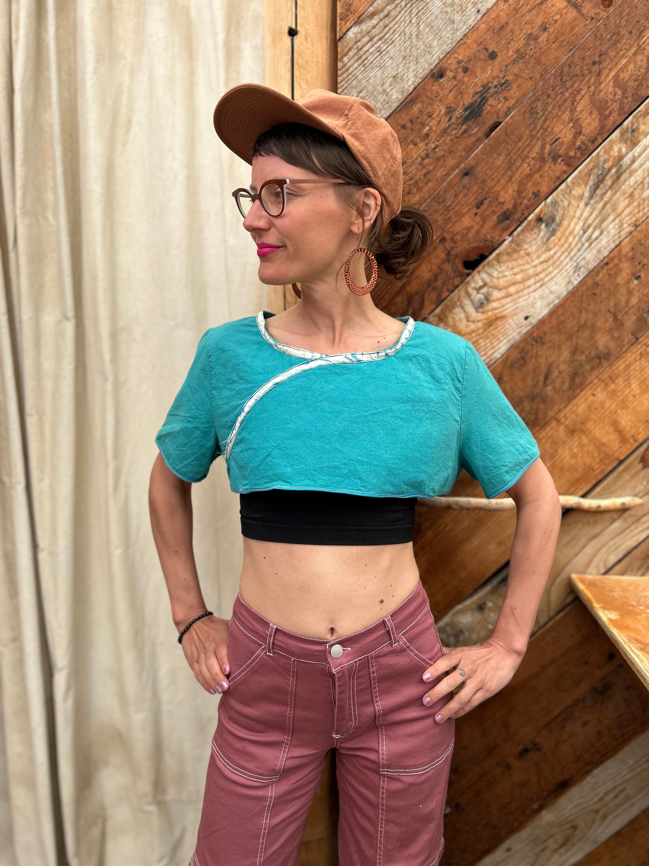 Micro Crop Top - Sky Collage - Etsy