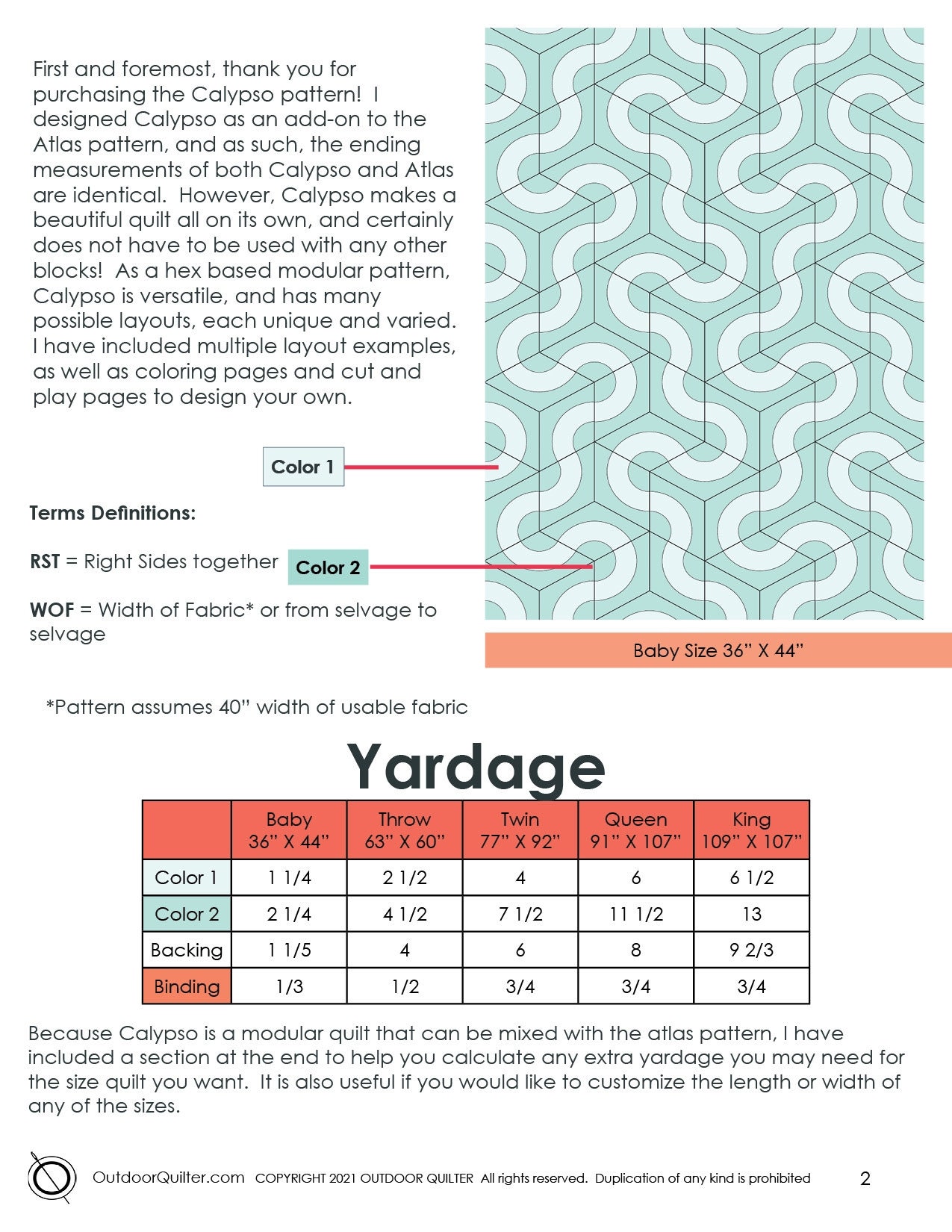 Calypso - PDF Quilt Pattern - Etsy