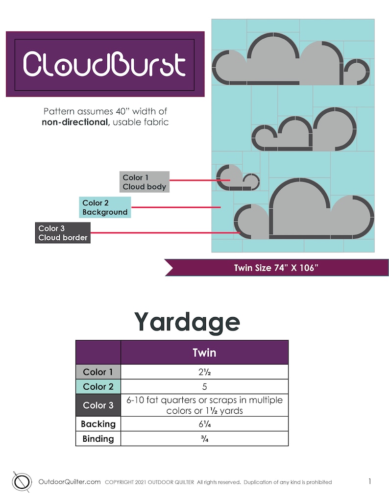 Cloudburst PDF Quilt Pattern - Etsy