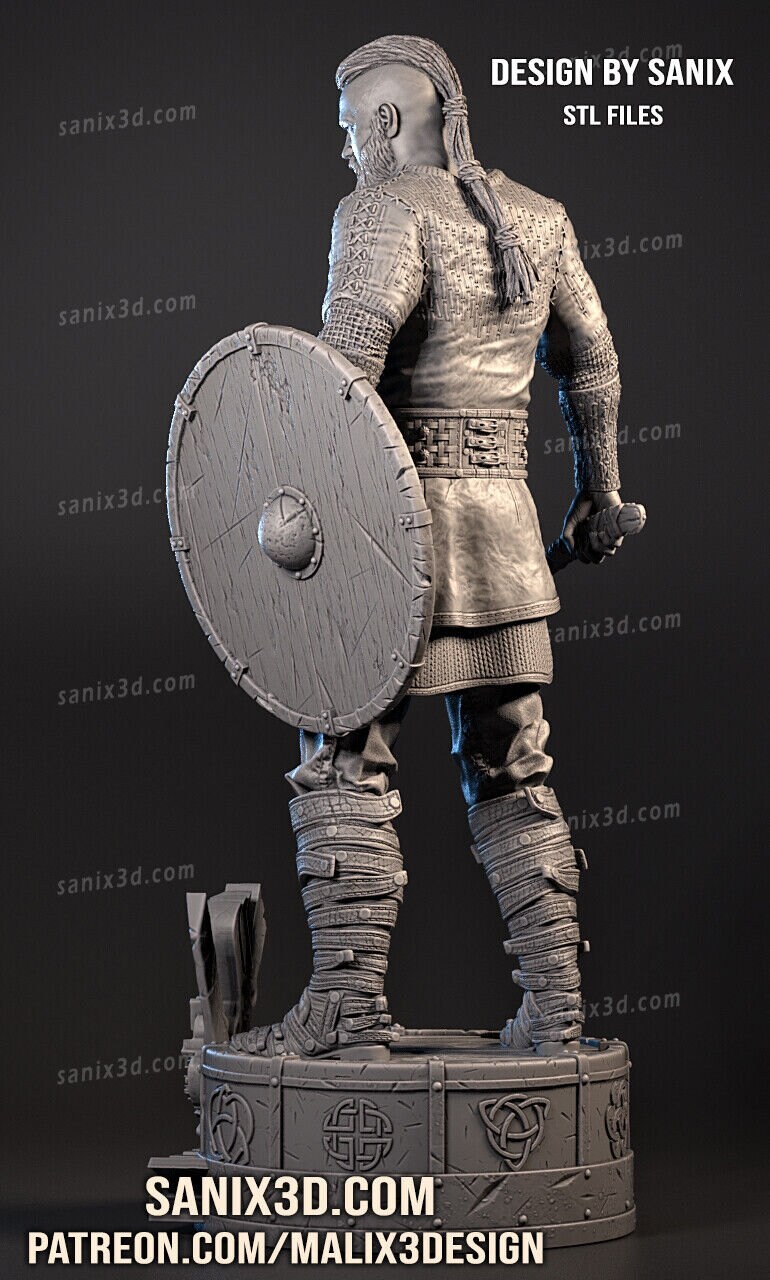 Ragnar Fan Art Model Unpainted/painted Model Kit Ragnar Vikings Fan Art Sanix3d 3D Printed Full ...