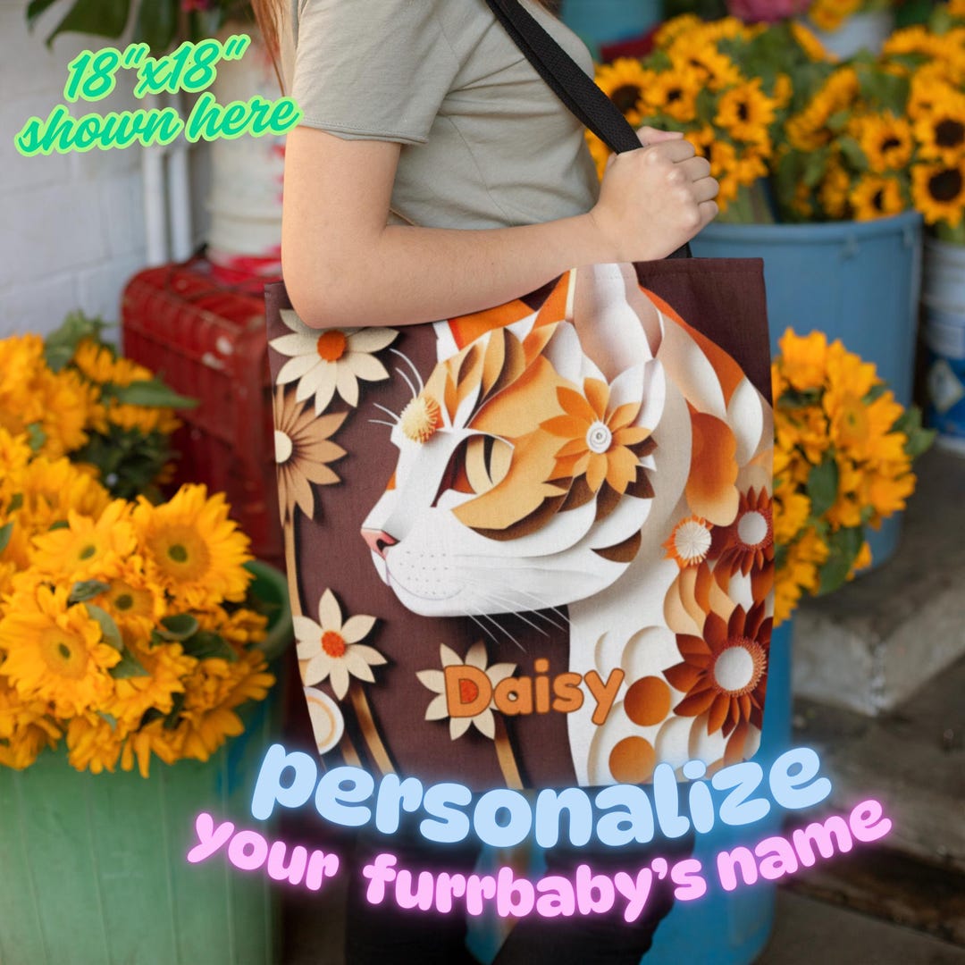 Cat Lover's Tote Bag, Calicurious Cat Design, Spacious and Sturdy ...