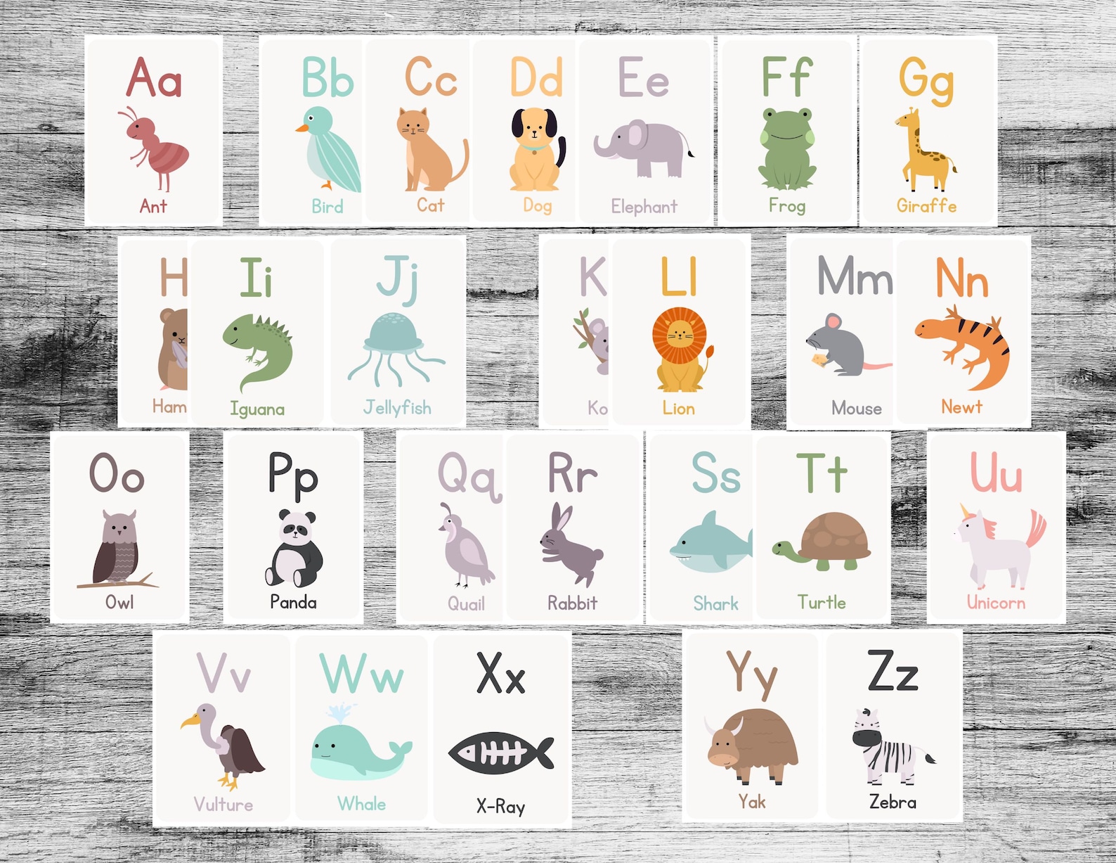 Printable Alphabet Flashcards Kindergarten Flashcards - Etsy