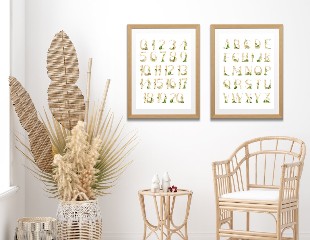 Alphabet and Numbers Posters Educational Posters for - Etsy