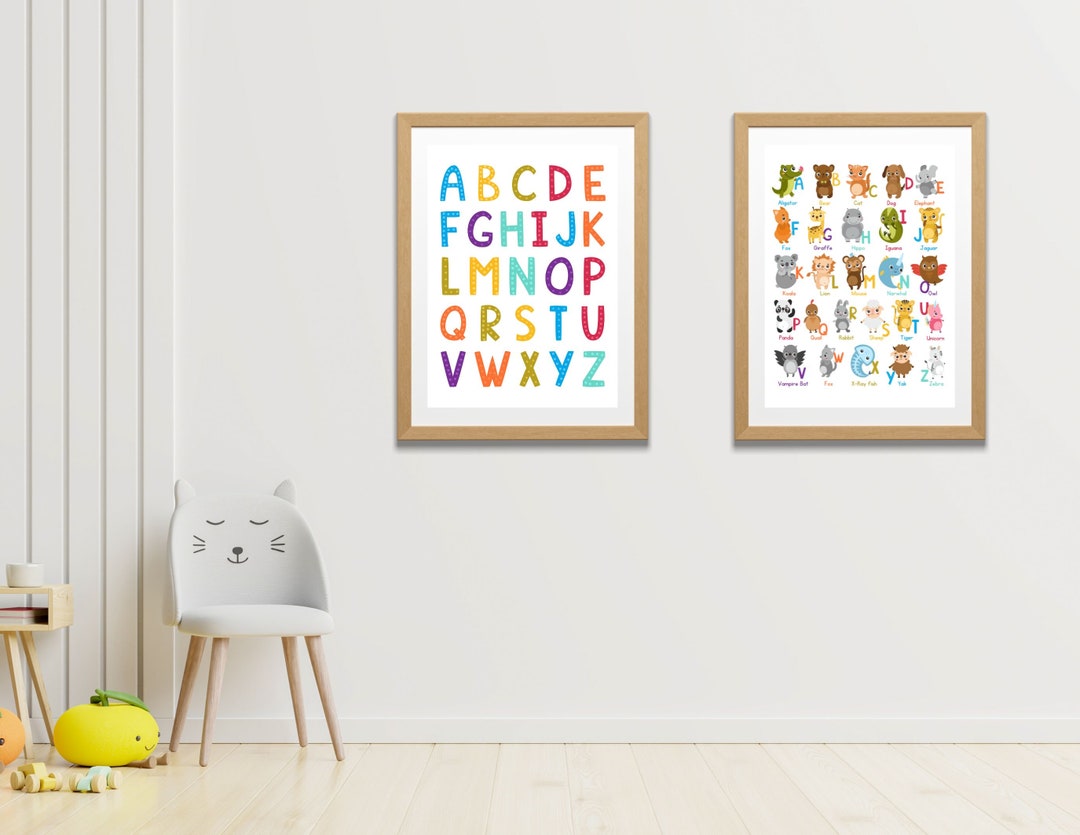 Animal Alphabet Classroom Learning PRINTABLE Wall Art ABC Poster ...