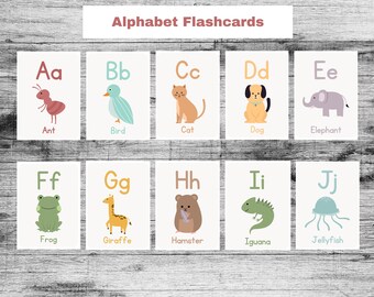 Animal Alphabet Flashcards - Etsy