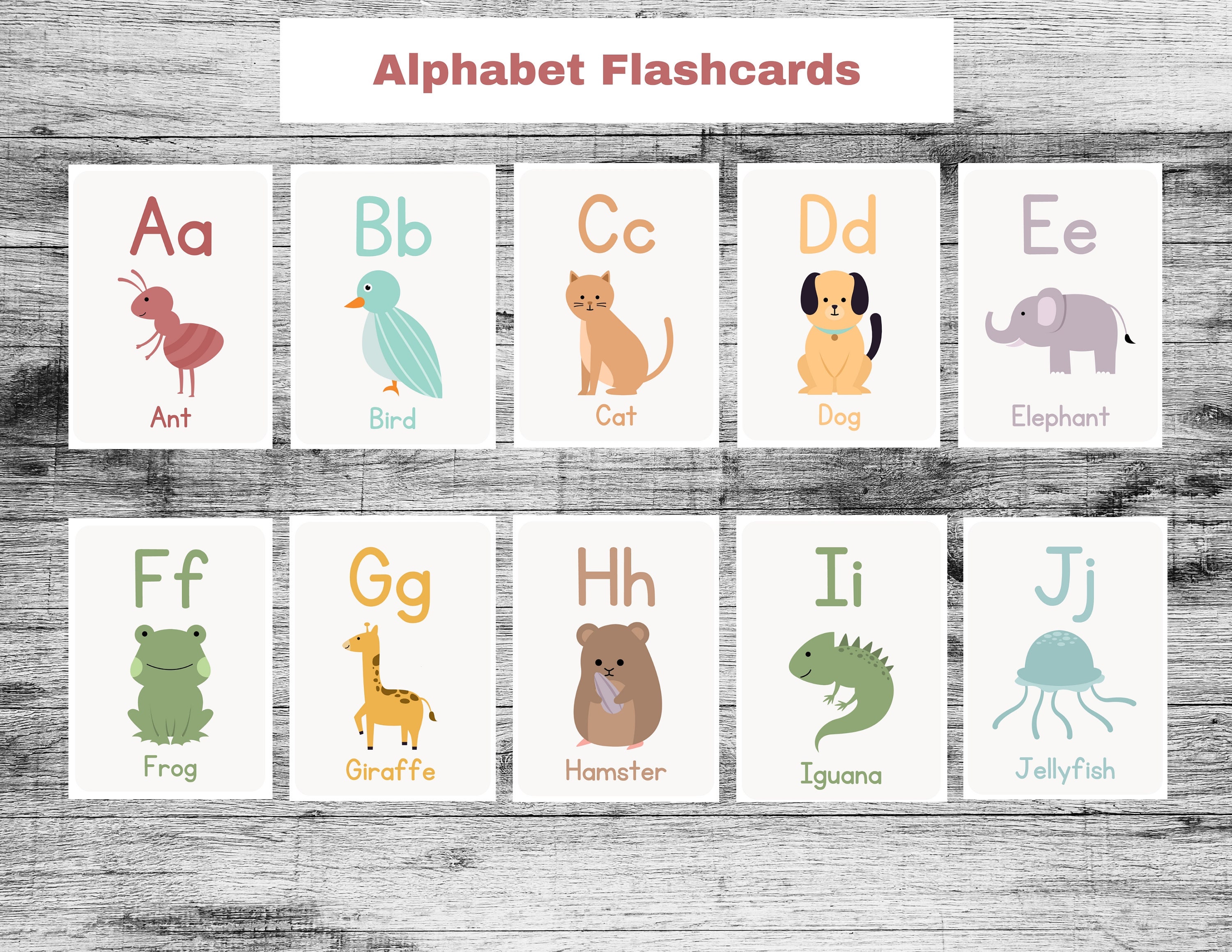 Printable Alphabet Flashcards Kindergarten Flashcards - Etsy
