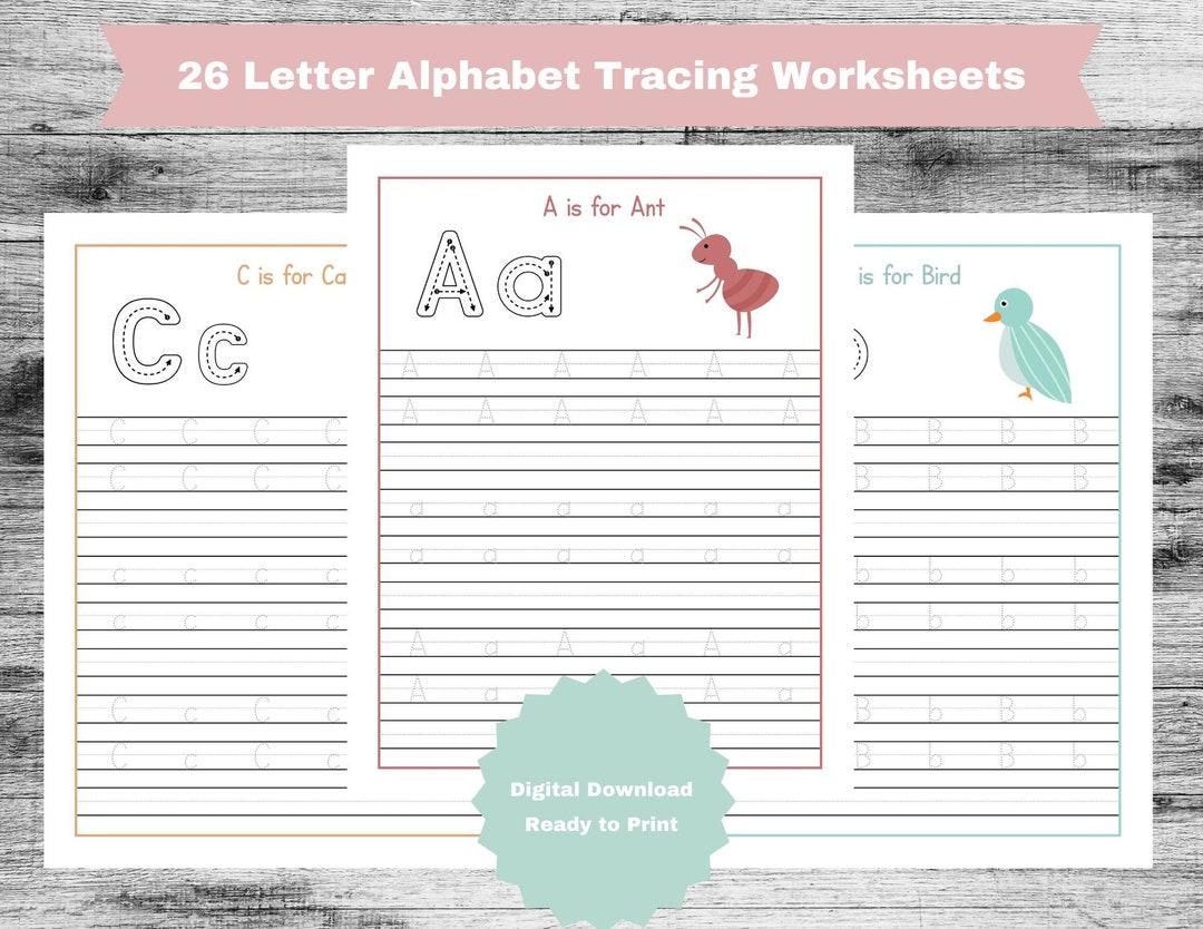 A-Z Tracing Worksheets ABC Tracing Handwriting Letters Tracing ...