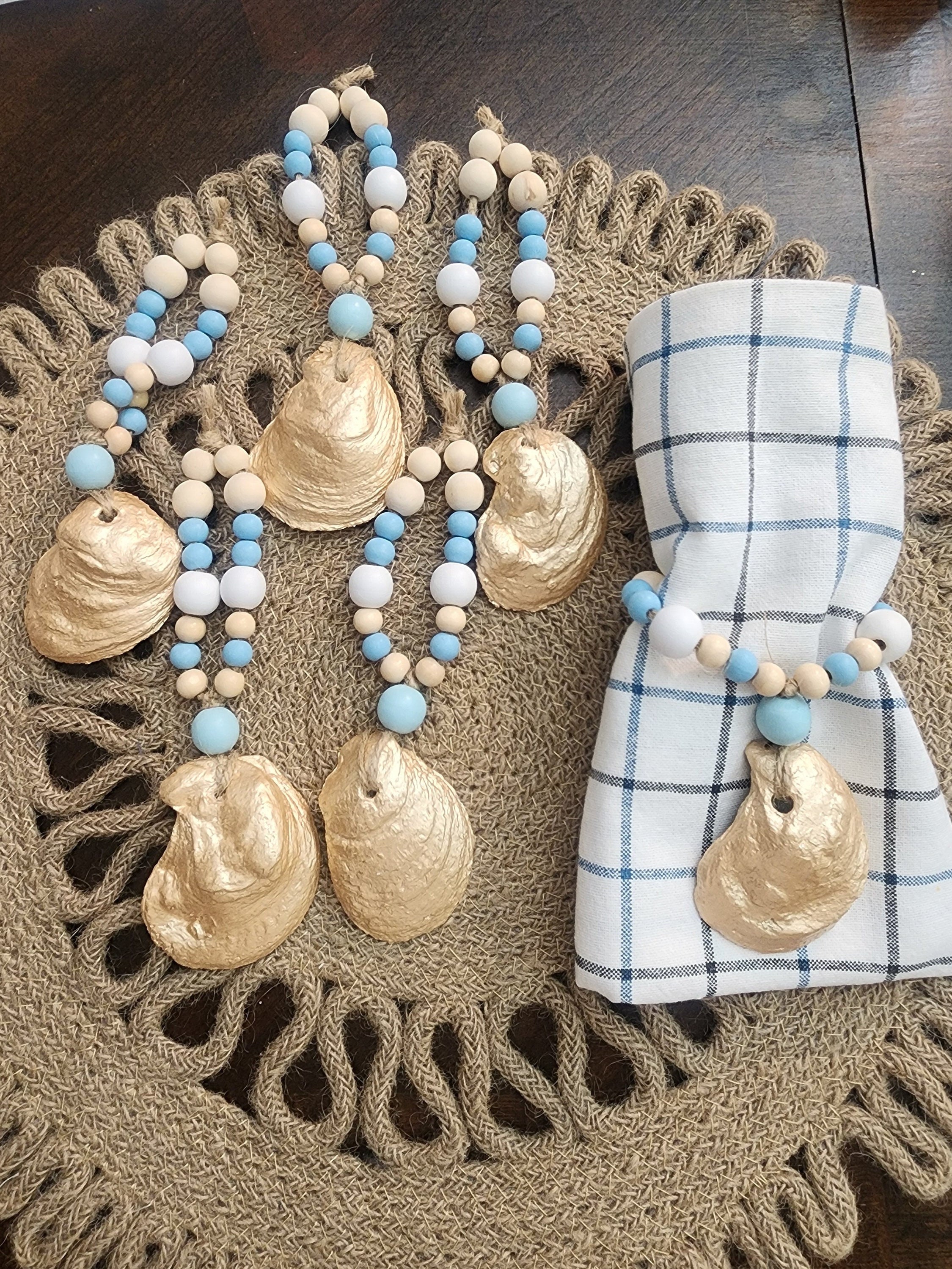 Coastal Chic Oyster Shell Napkin Holder Decoupaged With Sea Shells ...