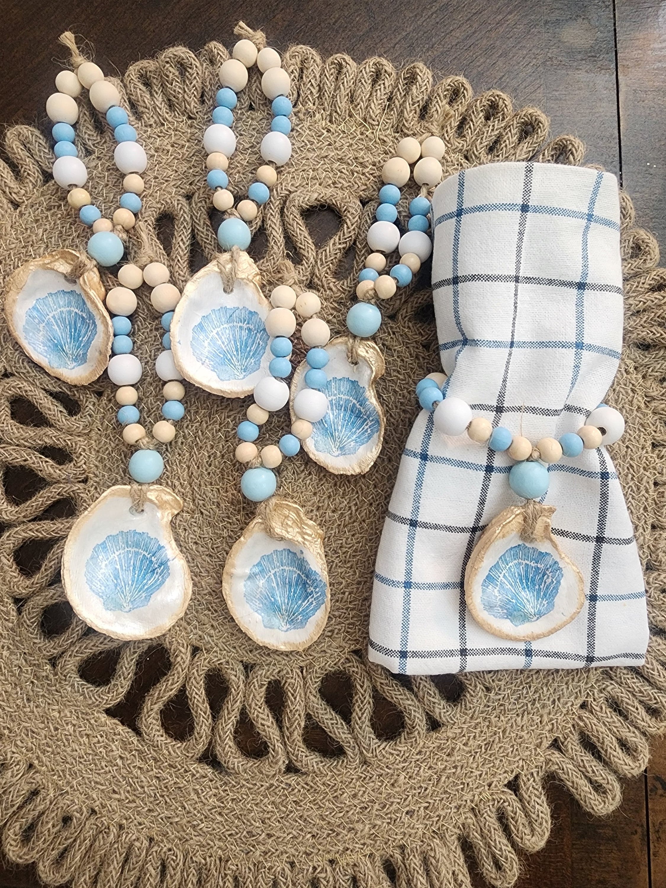 Coastal Chic Oyster Shell Napkin Holder Decoupaged With Sea Shells ...