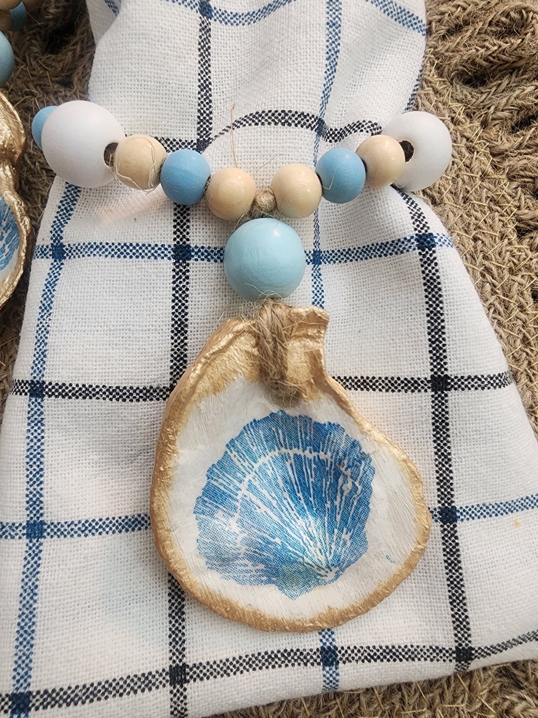 Coastal Chic Oyster Shell Napkin Holder Decoupaged With Sea Shells ...