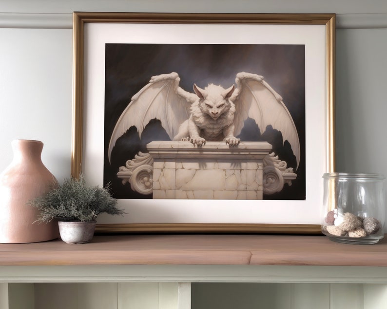 Gargoyle Printable Wall Art Halloween Art Print Instant - Etsy