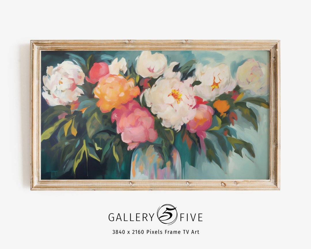 Samsung Frame TV Art Peonies Still-life Painting Instant Digital ...