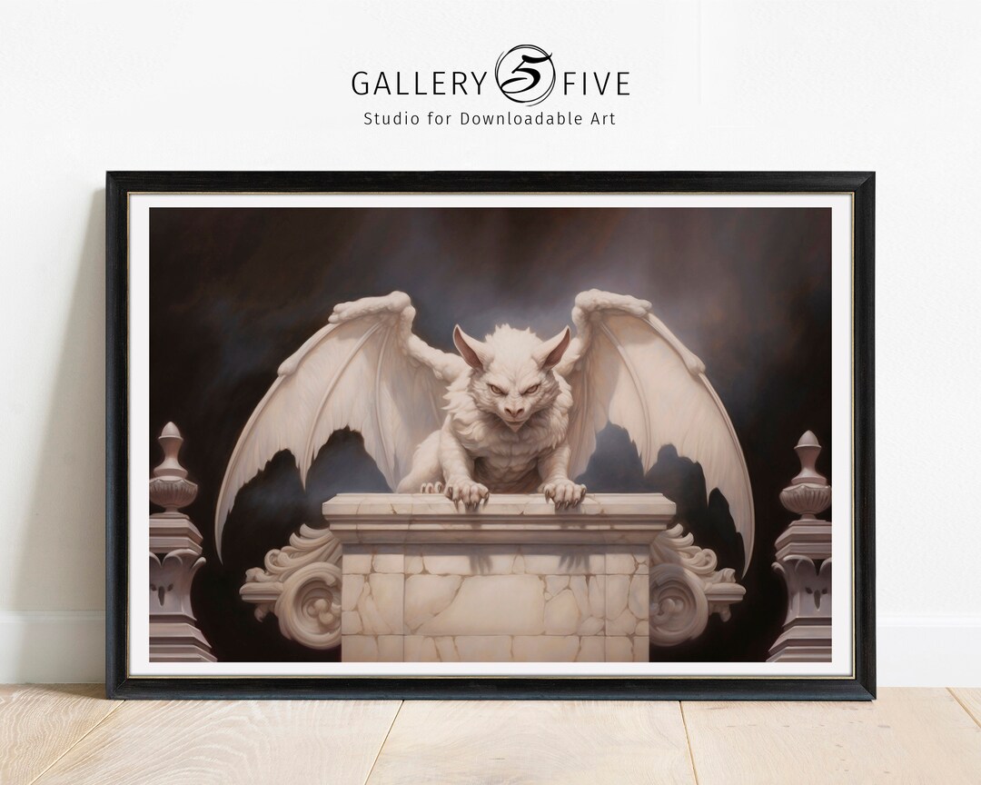 Gargoyle Printable Wall Art Halloween Art Print Instant Download Gothic ...