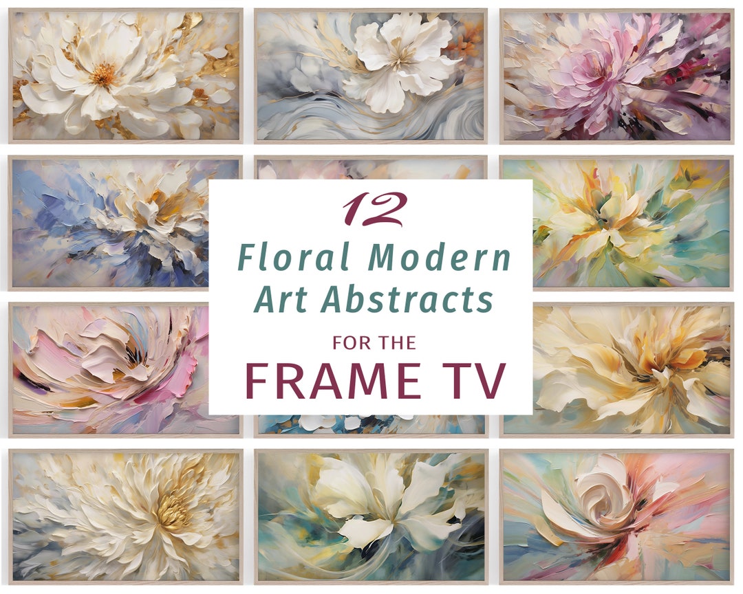 Samsung Frame TV Floral Modern Art Abstracts Set of 12 Instant Digital ...