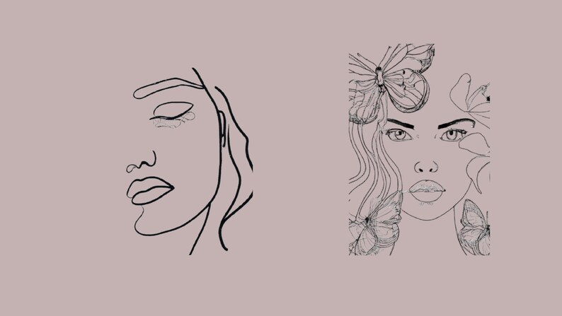 Line Art, SVG Bundles, Women's Art, Svg Canvas, Flowers, Cut Files ...