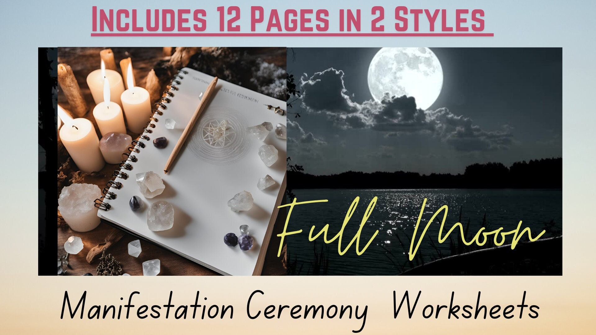 Printable Full Moon Ceremony & Manifestation Ritual Worksheets - Etsy