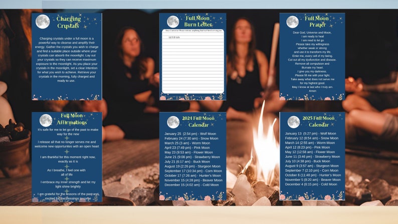 Printable Full Moon Ceremony & Manifestation Ritual Worksheets - Etsy