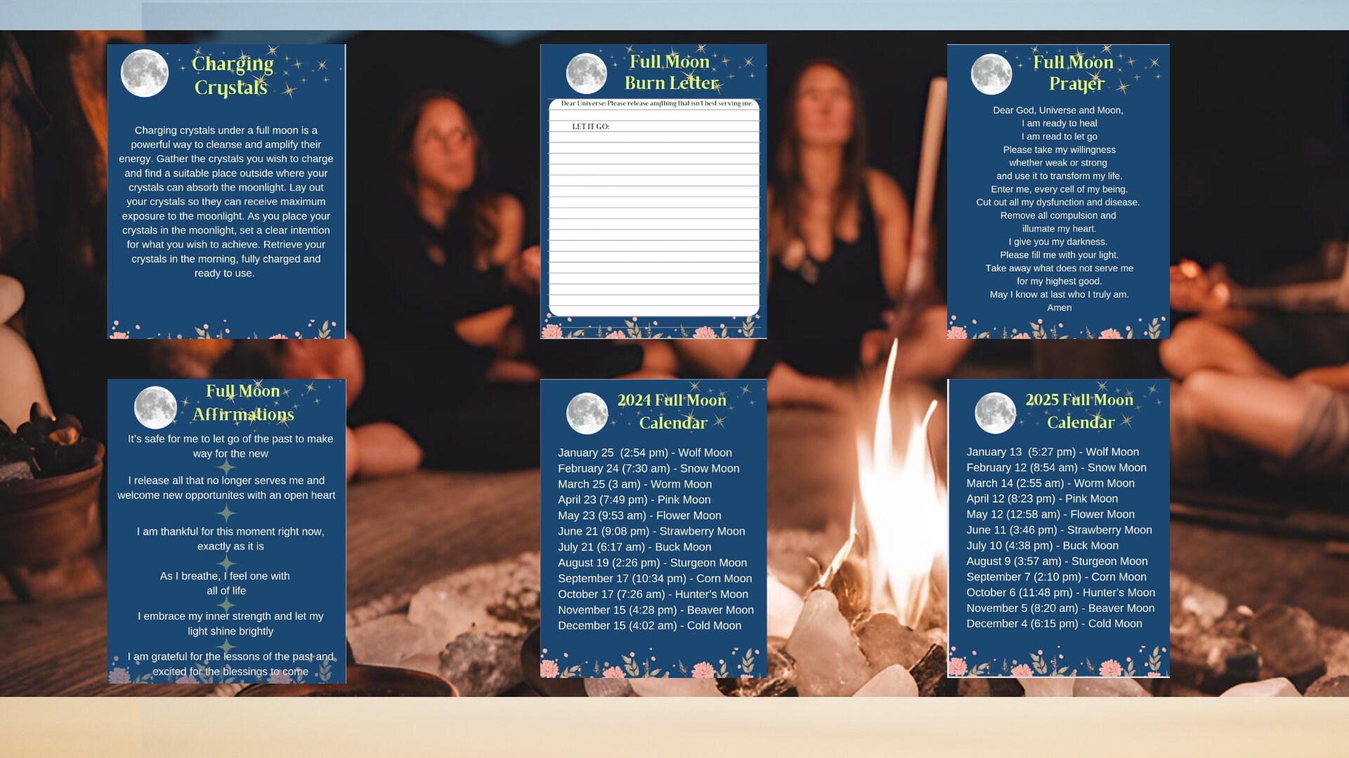 Printable Full Moon Ceremony & Manifestation Ritual Worksheets - Etsy