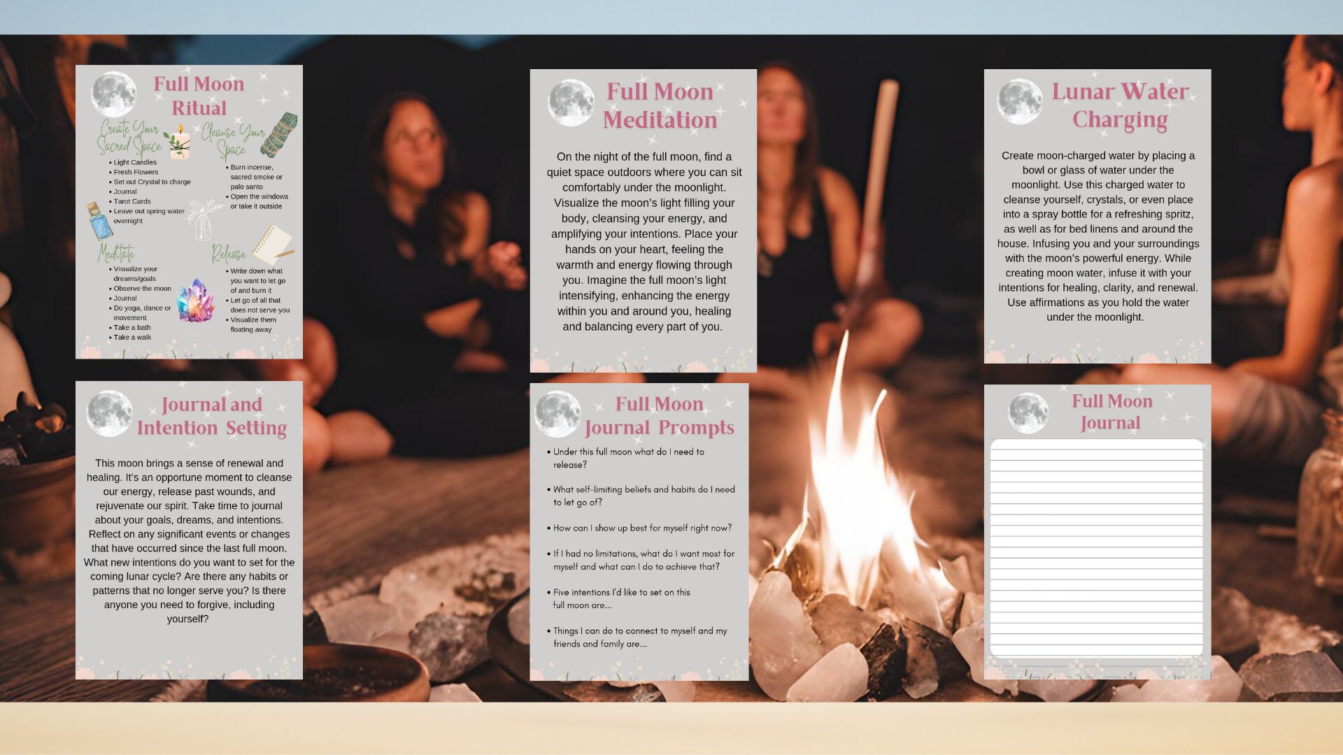 Printable Full Moon Ceremony & Manifestation Ritual Worksheets - Etsy