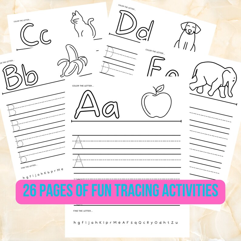 Alphabet Tracing Sheet, All 26 Letters, ABC Tracing, Handwriting ...