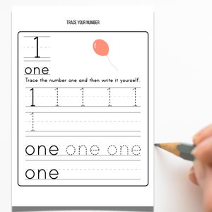 Number Tracing Sheet, Back to School, Preschool Line Tracing, Writing ...