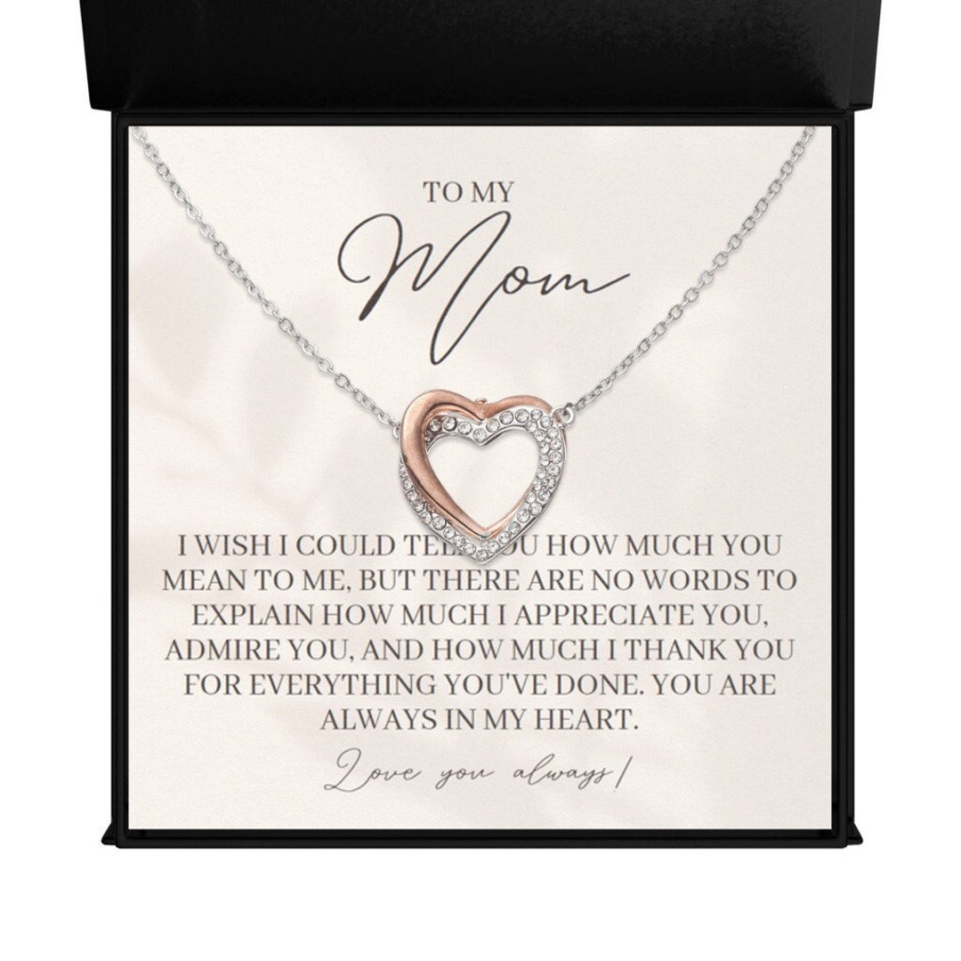 Sentimental Mom Gift Necklace Interlocking Hearts Necklace for Mom ...