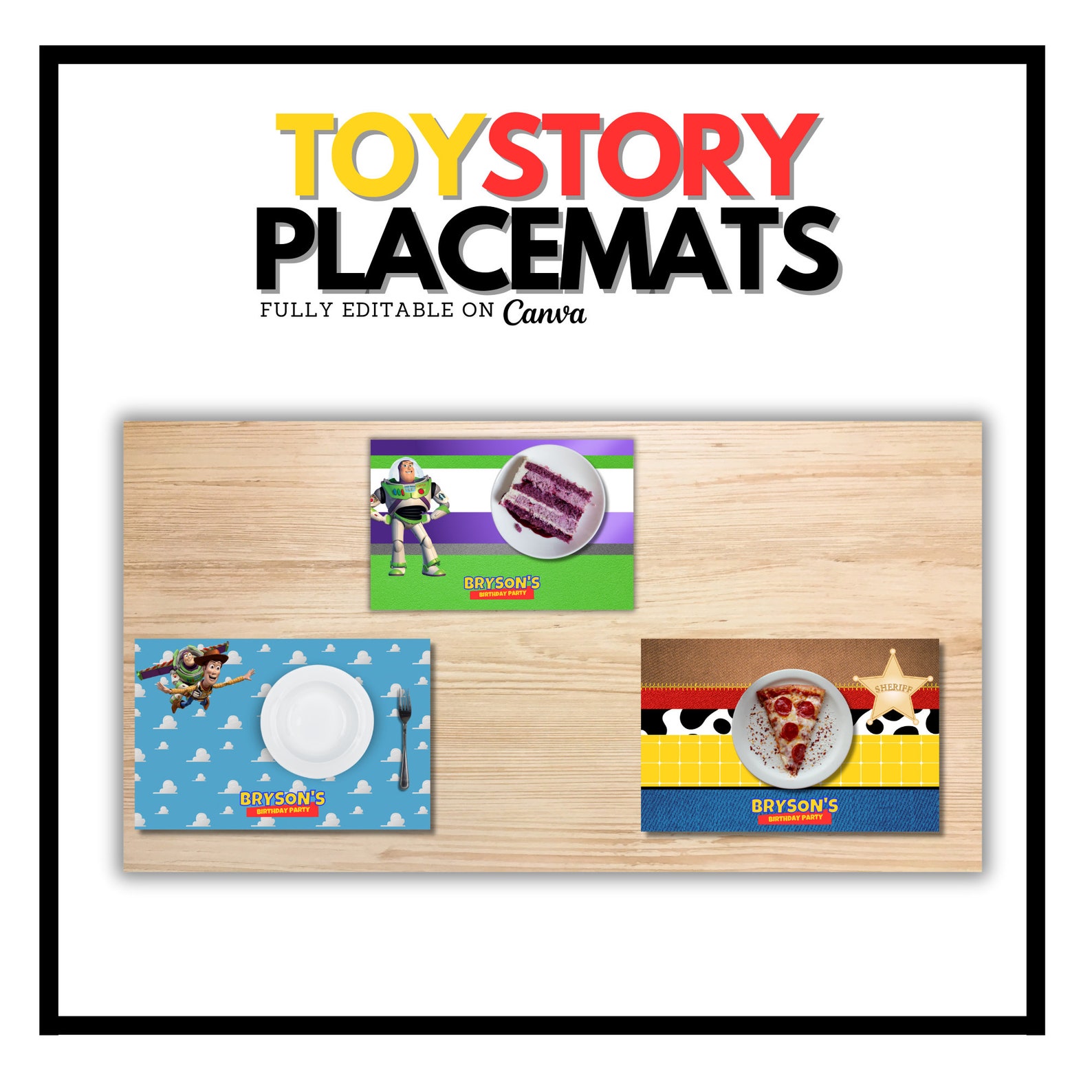 Custom Toy Story Placemats (3 Designs Included) - Etsy