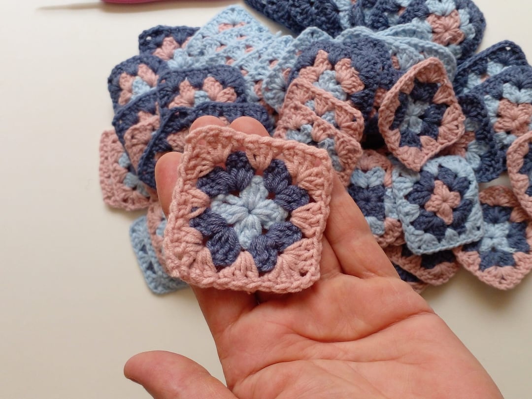 Hand Crocheted Miniature Granny Square: 55% Cotton, 2" Patch - Etsy