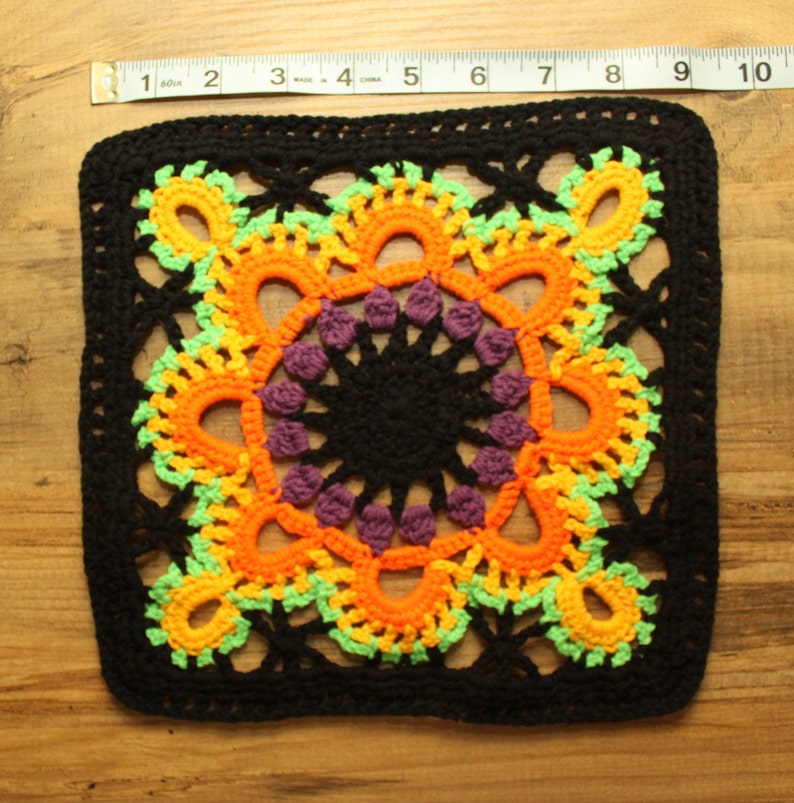 Gothic Neon Granny Squares: Unassembled Crochet Squares, 9 Inch - Etsy