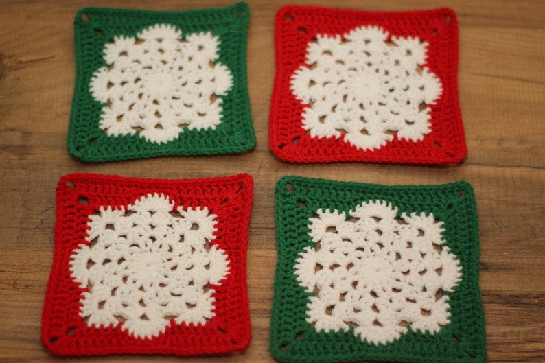 Colorful Holiday Granny Squares Pack | Big 5.5" Squares | 16 Pieces ...