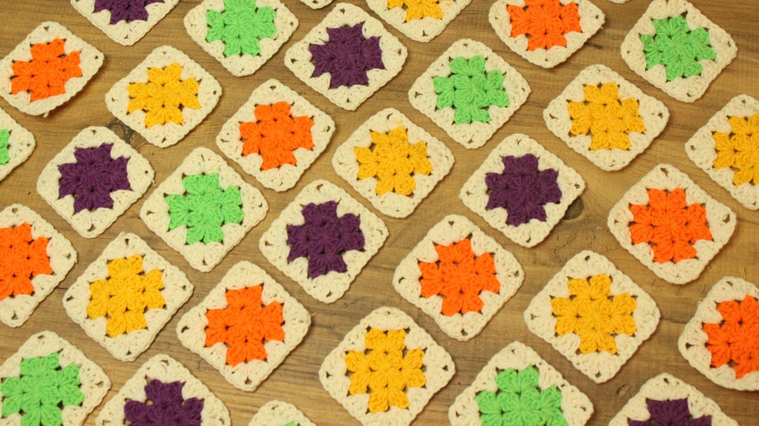 Cream Granny Squares for Crafting - Mix & Match Colors - Unassembled ...