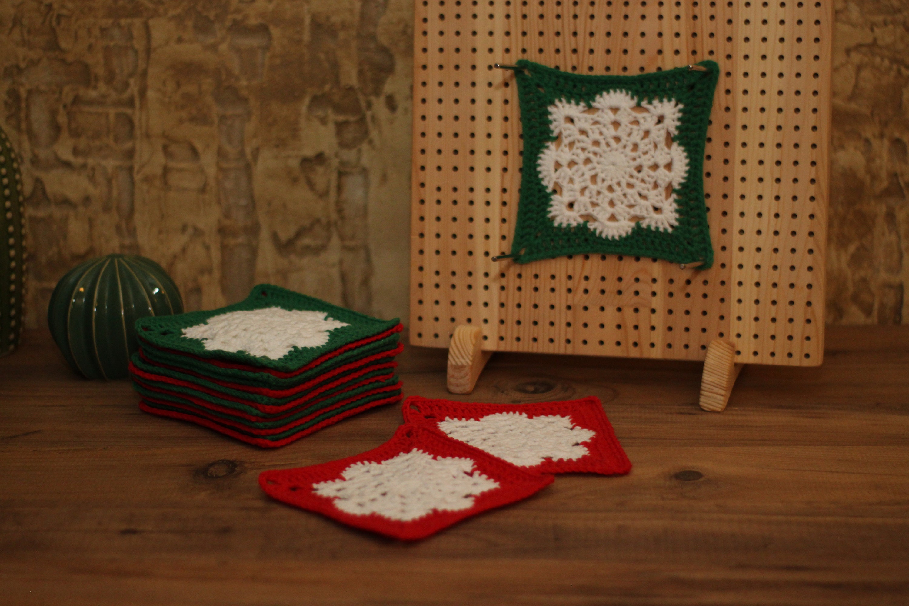 Colorful Holiday Granny Squares Pack | Big 5.5" Squares | 16 Pieces ...