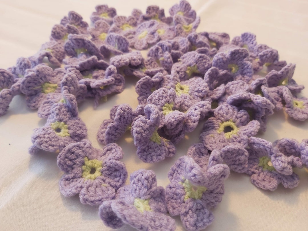 Handcrafted Crochet Violet Appliques, Set of 10 | Add Color to Hobby ...