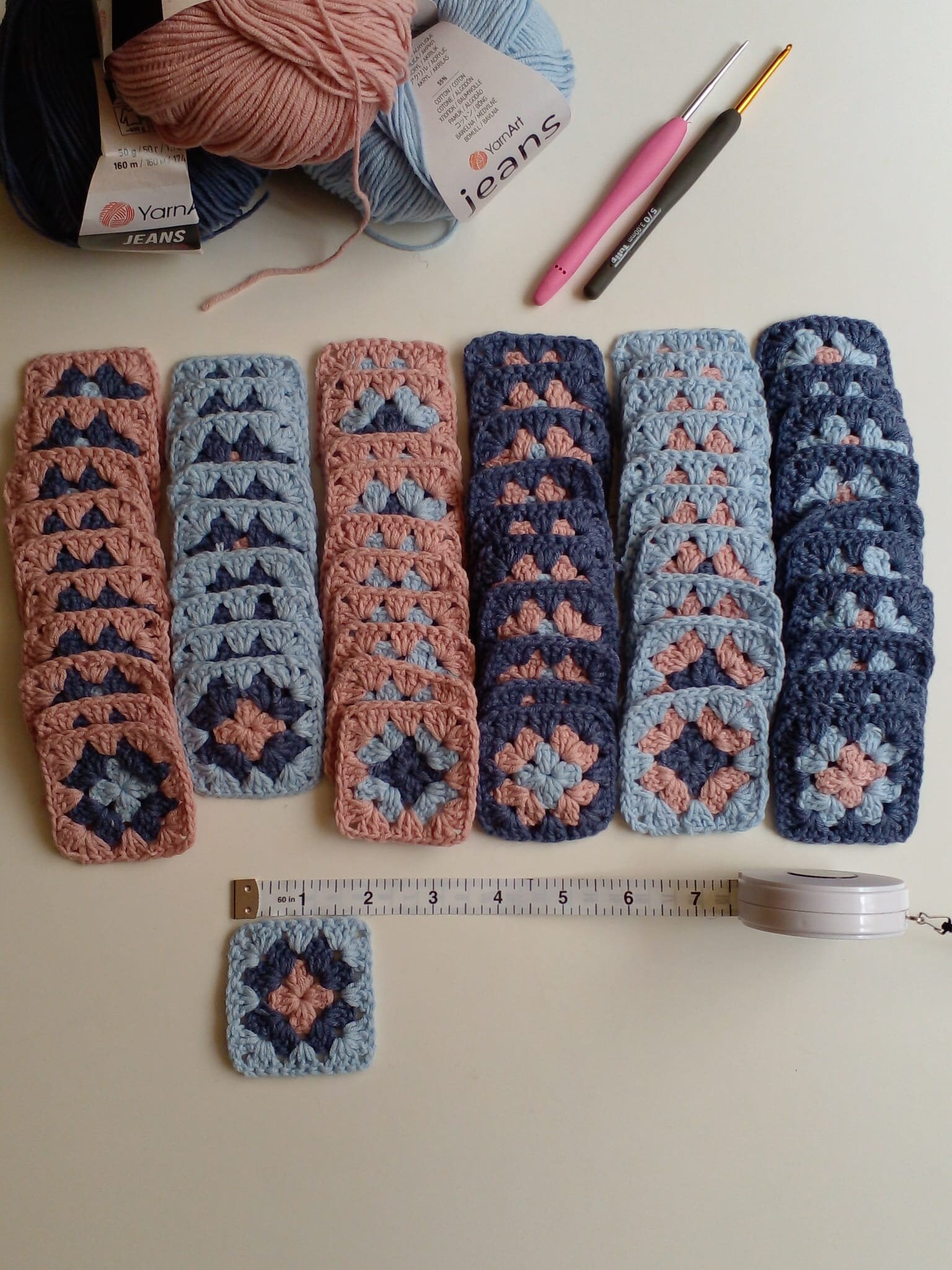 Miniature Granny Squares Buy as Many as You Need Multicolored Tiny ...