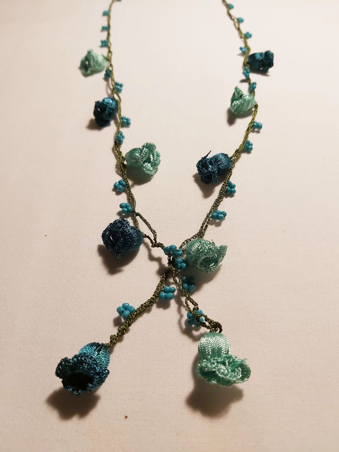 Handcrafted Turkish Oya Crochet Necklace With Delicate Floral - Etsy