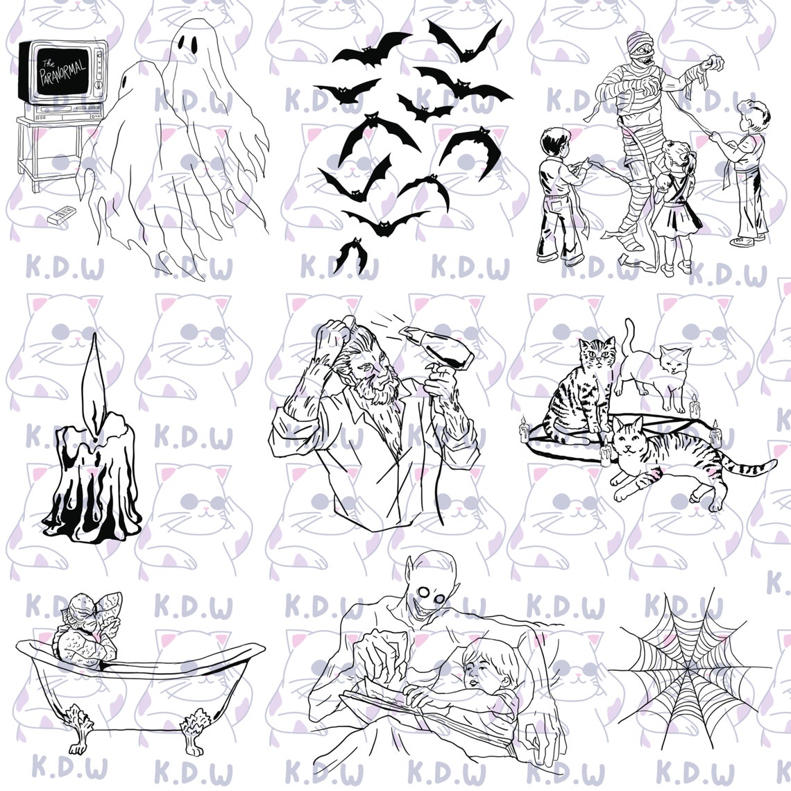 Procreate Brushes Retro Fall Halloween Procreate Stamp Brush Pack ...