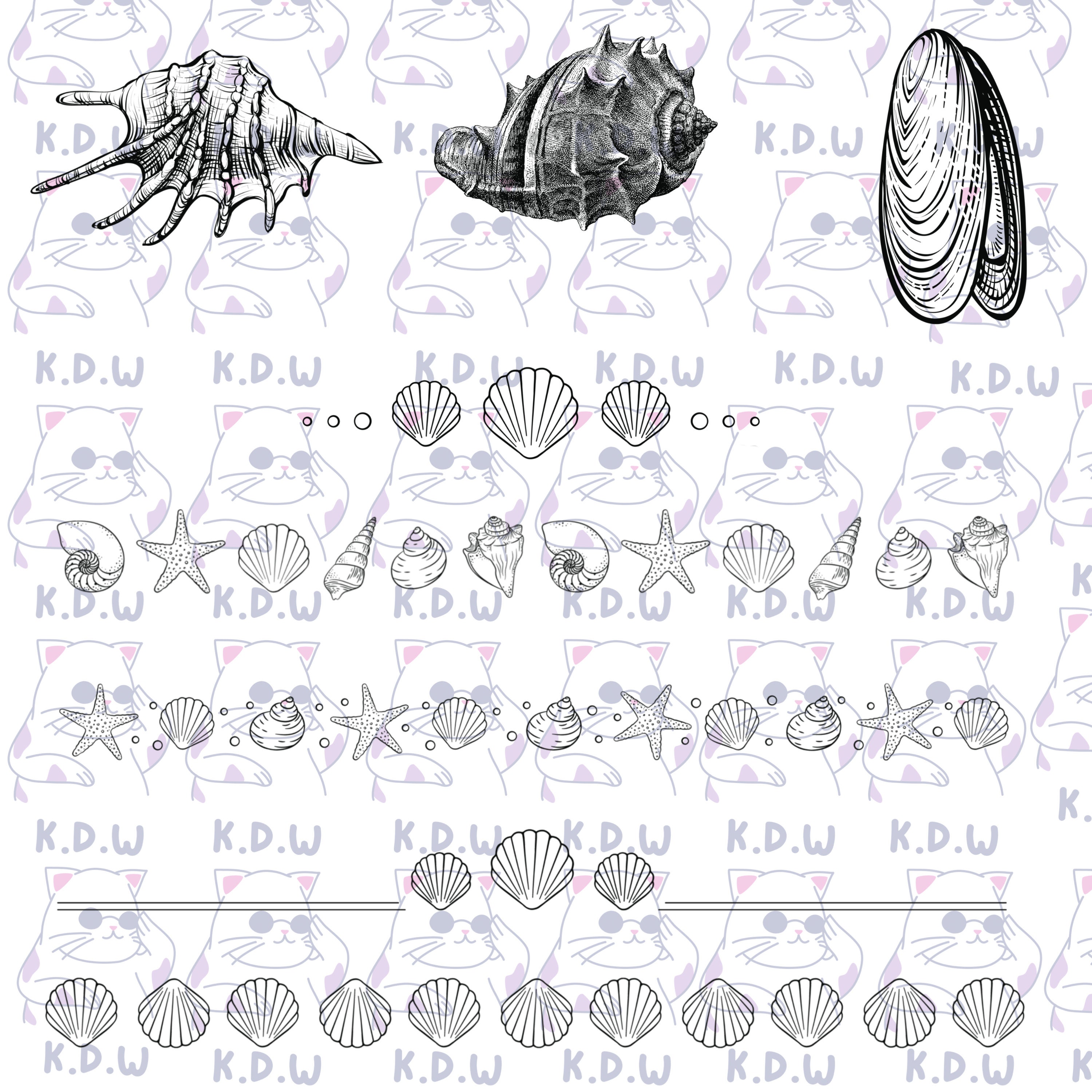 Procreate Brushes Seashell Procreate Stamp Brush Pack Shell Tattoo ...