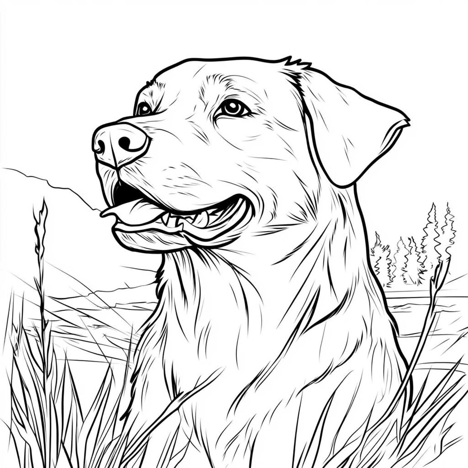 Labrador Retriever Adult Coloring Book | 15-page Printable Digital ...
