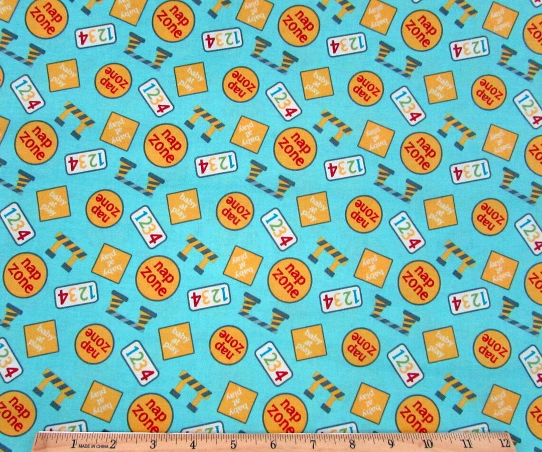 Construction Nap Zone Signs 34 INCH Fabric From Springs Creative 100% ...