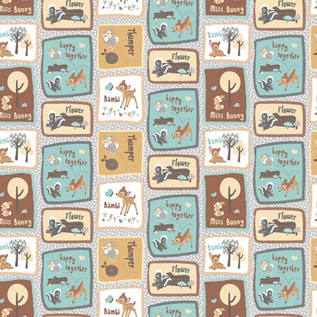 Disney Bambi and Friends Nursery Patch PRE-CUT Fabric From Springs ...