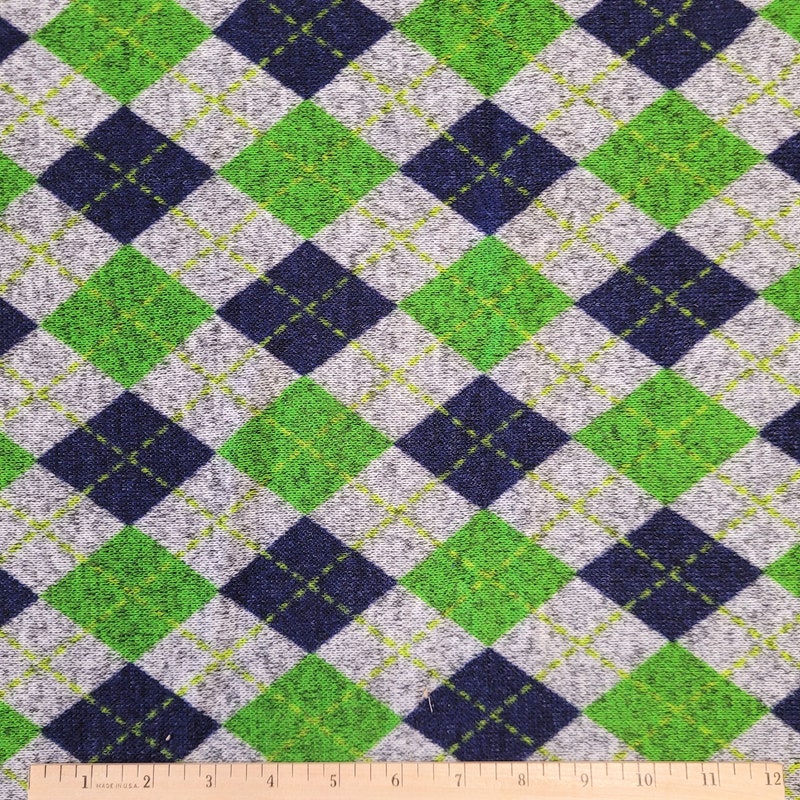 Blue Argyle Fabric - Etsy