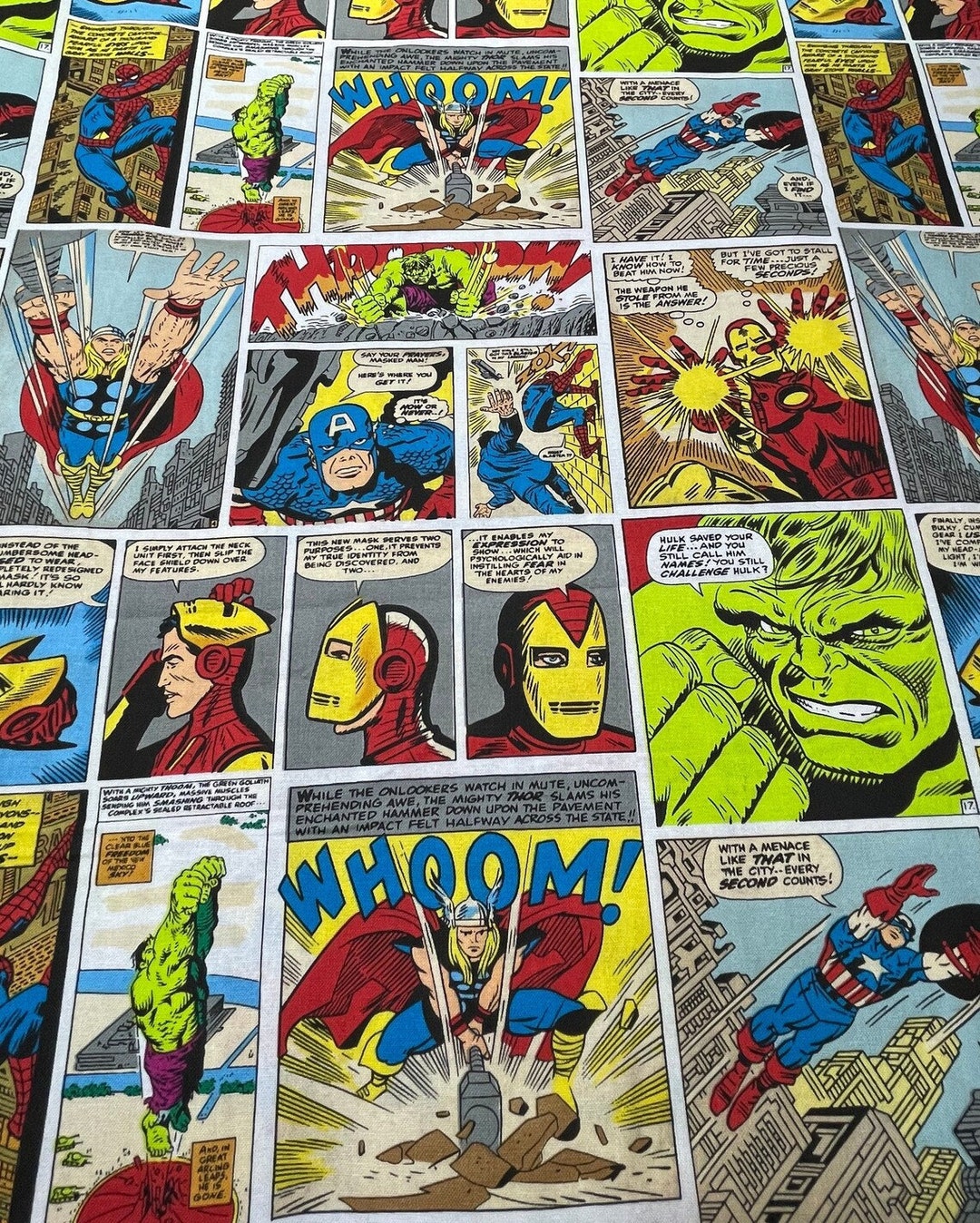 Marvel Avengers Comic Fury Panel Art Comic 1 YARD Fabric From Springs ...